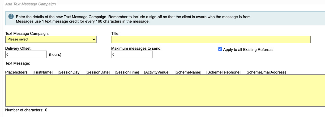 Offsetting the delivery of a text message